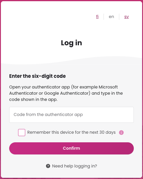 How to log in to the Merchant panel with 2FA enabled – Paytrail Help Center