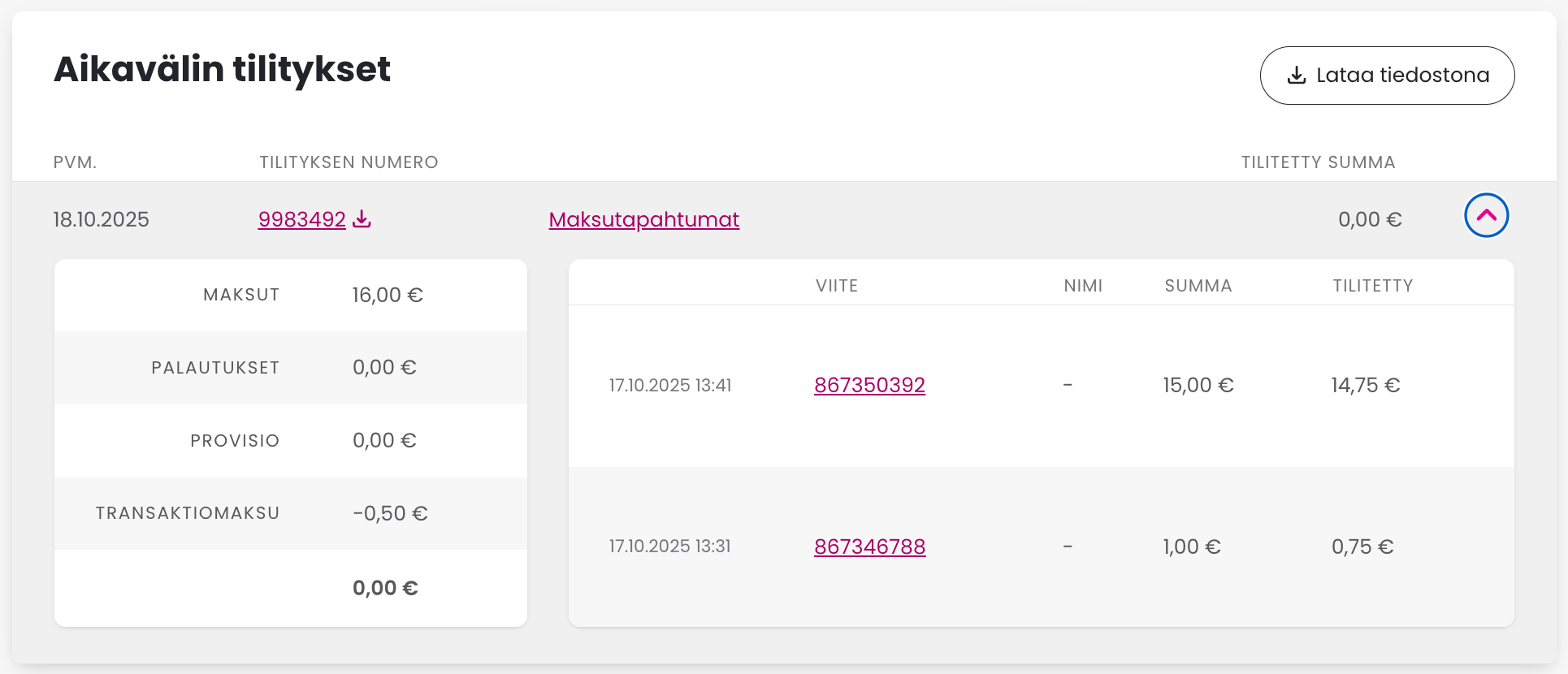 Näin tarkastelet ja haet tilitysraportteja – Paytrail tukipalvelu